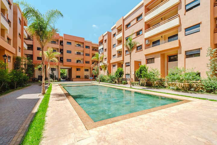 New! Modern Appart, Parking , Piscine & Fiber Wifi - Marrakesh