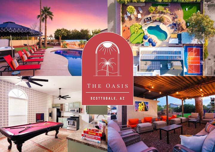 The Oasis: Sleeps 24, Free Heated Pool, Pickleball - Phoenix, AZ