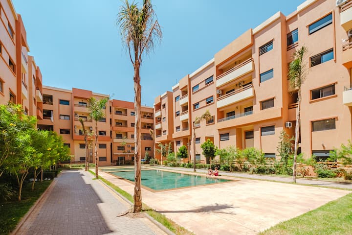 Superbe Appt Près M-avenue : Piscines, Parking - Marrakesh
