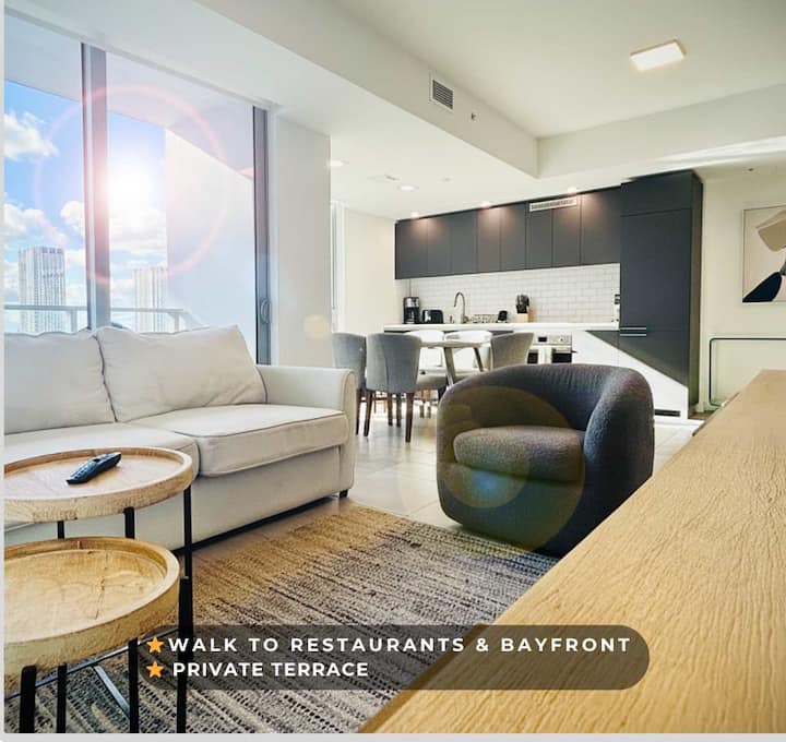 Corner Unit With Private Terrace | Pool & Gym - Miami