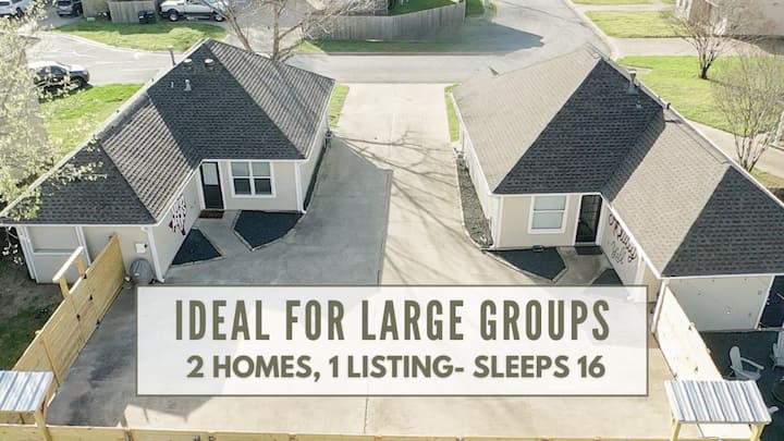 Large Grp, 2 Homes - Sleeps16 - 6br, 5ba, 10 Beds - College Station, TX