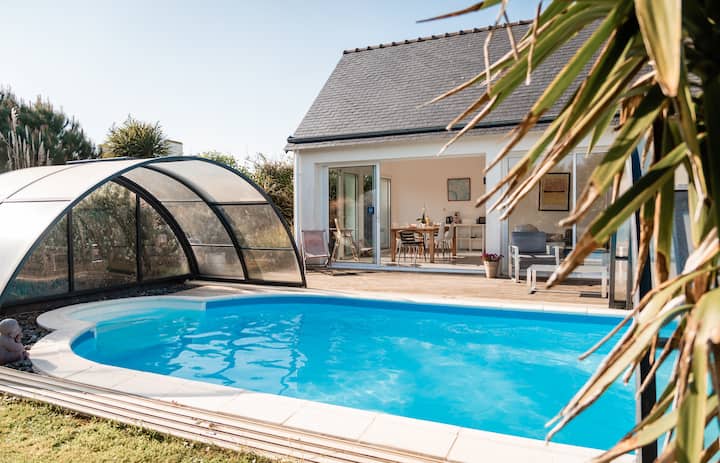 Tipoz- Belle Bretagne Maison Avec Piscine Chauffée - Plozévet