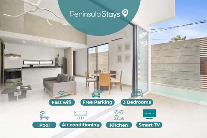 Bright & Spacious Mérida Retreat | 3br Home With P - Mérida