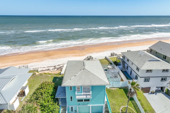 Direct Oceanfront~deck~king Bed~grill - Flagler Beach
