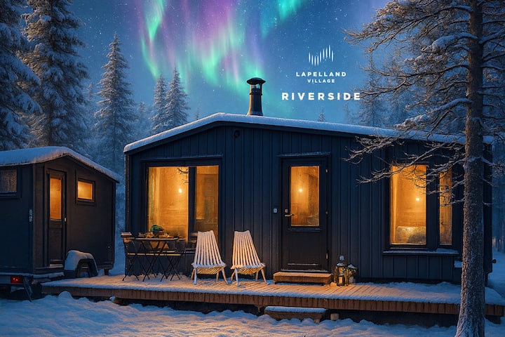 Riverside 9 Xxl |Sauna|fireplace|wifi|ylläs|aurora - Muonio