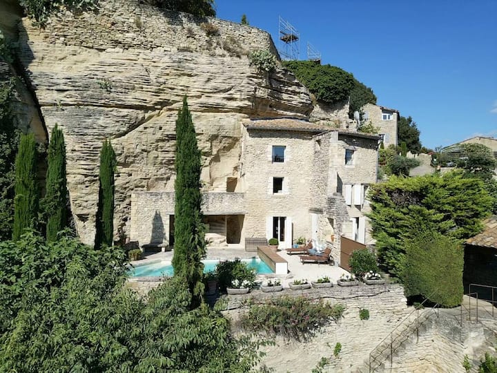Charmante Maison De Village Avec Piscine Chauffée - Gordes