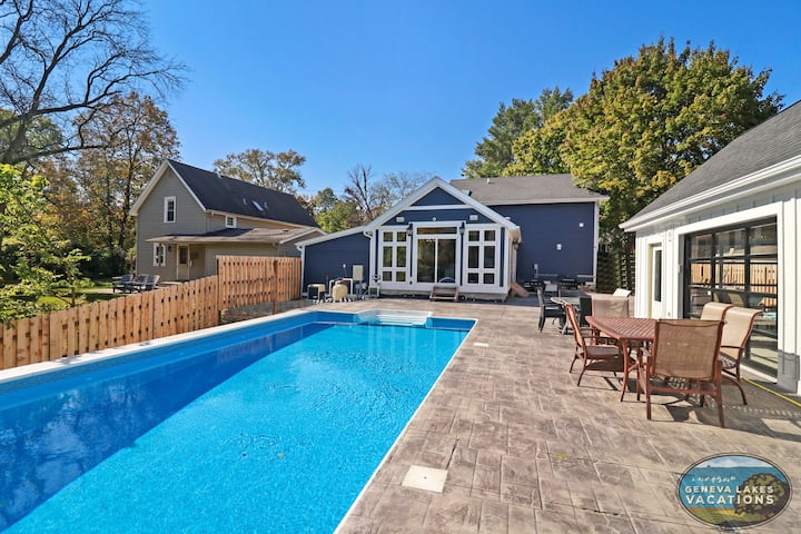 Blue Sky Oasis | Saltwater Pool | Cabana Lounge - Lake Geneva, WI