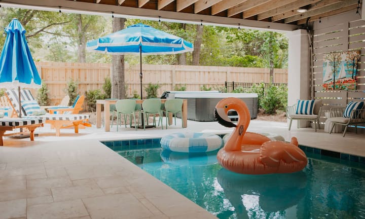 Luxury 6 Br~sleeps 18~heated Pool~hot Tub~fire Pit - 힐턴 헤드 아일랜드