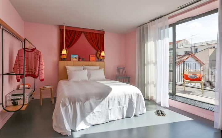 Mob Hotel Paris Les Puces - Room With Terrace - Clichy