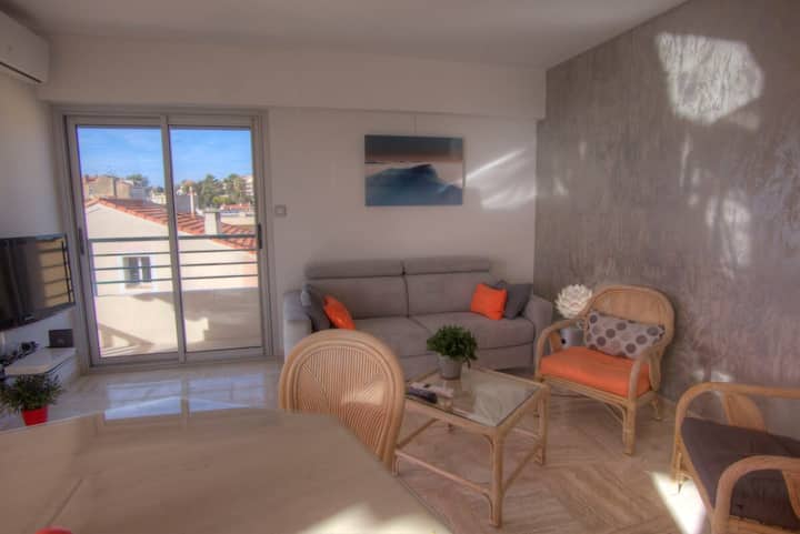 Grand T2 3* Vue Mer 750m Palais Festivals+pk+wifi - Cannes