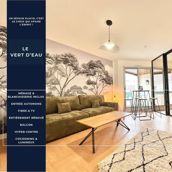 Le Vert D'eau - Raffiné - Central - Balcon - Mont-de-Marsan