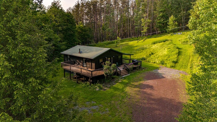 Zenwood Manor: Modern Cottage W/ Woodstove+firepit - Livingston Manor, NY