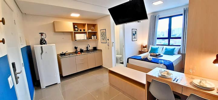 Studio Moderno | Piscina Garagem E Academia Em Sbc - Santo André