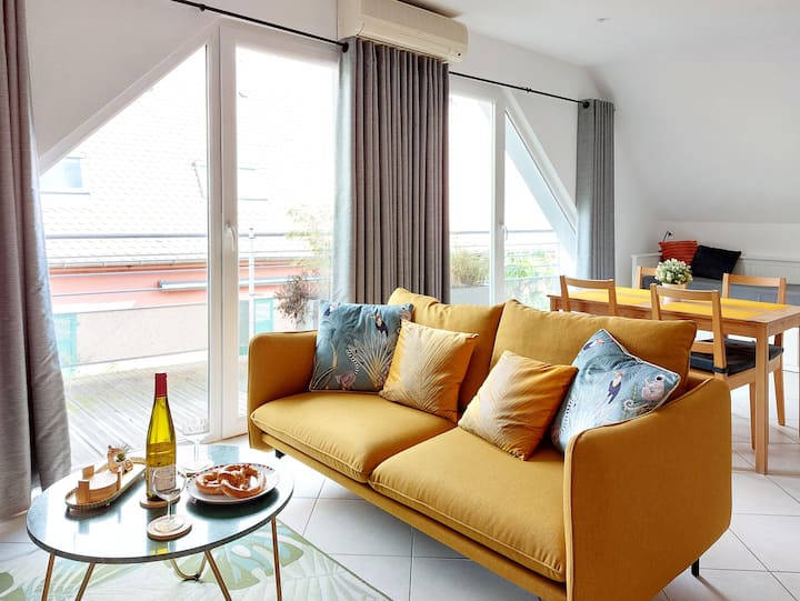 Duplex Au Soleil Levant, 40m², Piscine Chauffée - Husseren-les-Châteaux