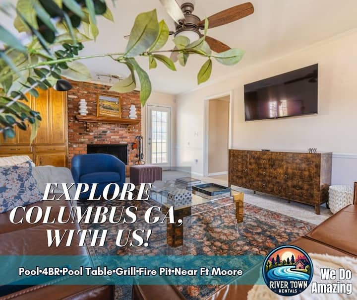 Pool•4br•pool Table•grill•fire Pit•near Ft Moore - Columbus, GA