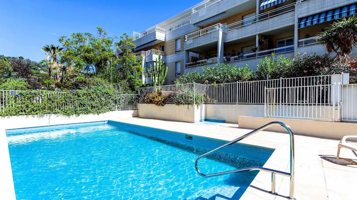 B014 Spacieux 2 Chambres Piscine Parking  4min Pla - Mandelieu-la-Napoule