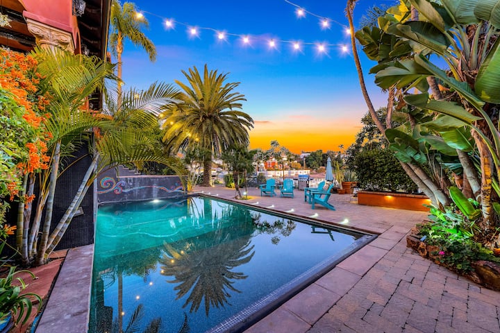 Spanish Villa, Skyline & Ocean Views, Pool Hot Tub - Point Loma - San Diego