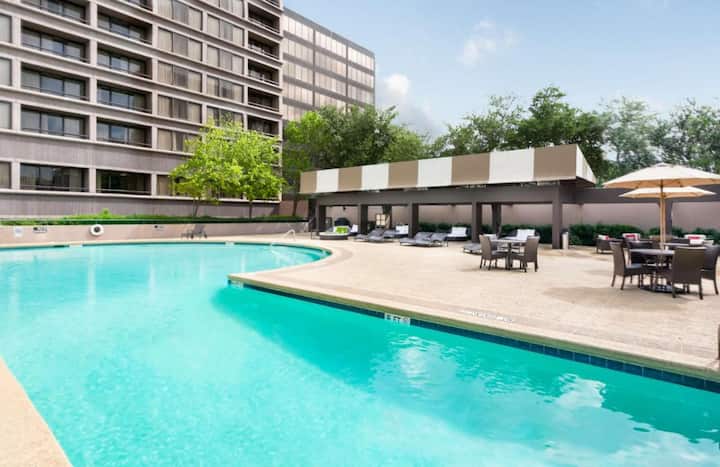 Kitchen & Balcony | Free Shuttle. Pet-friendly - Houston, TX