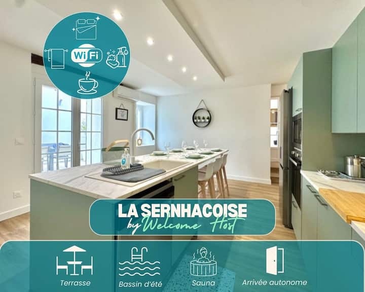 La Sernhacoise, Maison Familiale Rénovée, Sauna - Uzès