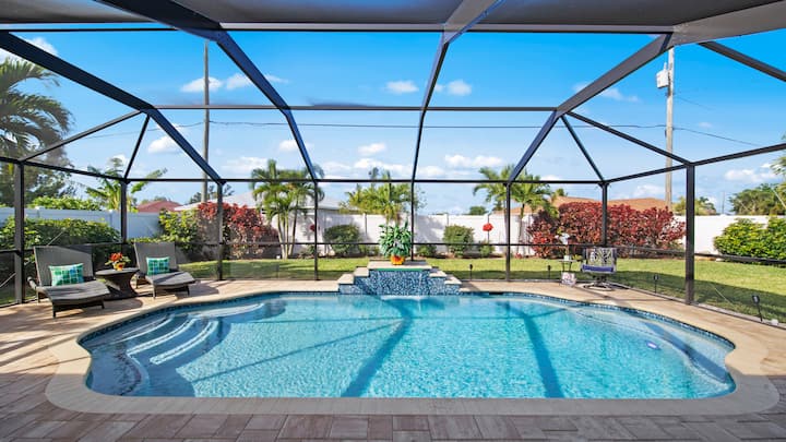 Sunkissed Palms-sleeps 6, Heated Pool, Fenced Yard - ケープコーラル, FL