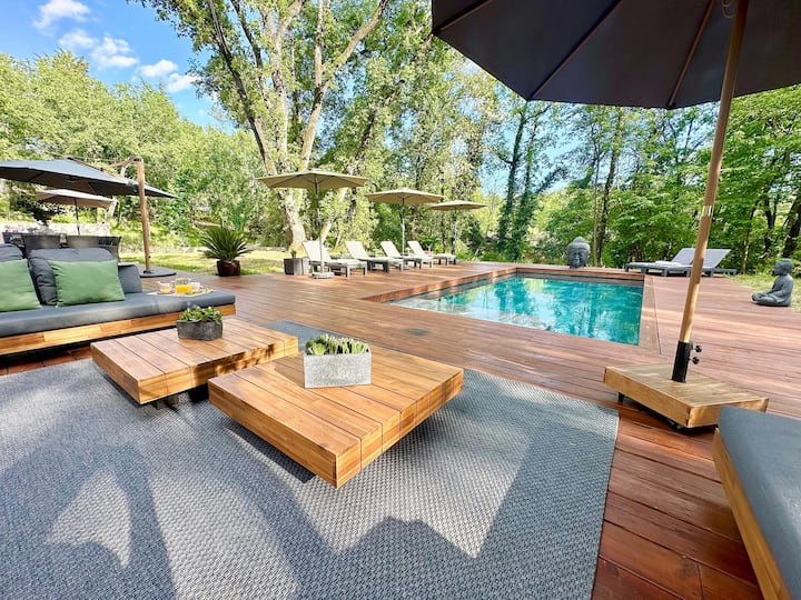 Villa Avec Piscine ,Petanque, Grand Espace Vert - Roquefort-les-Pins