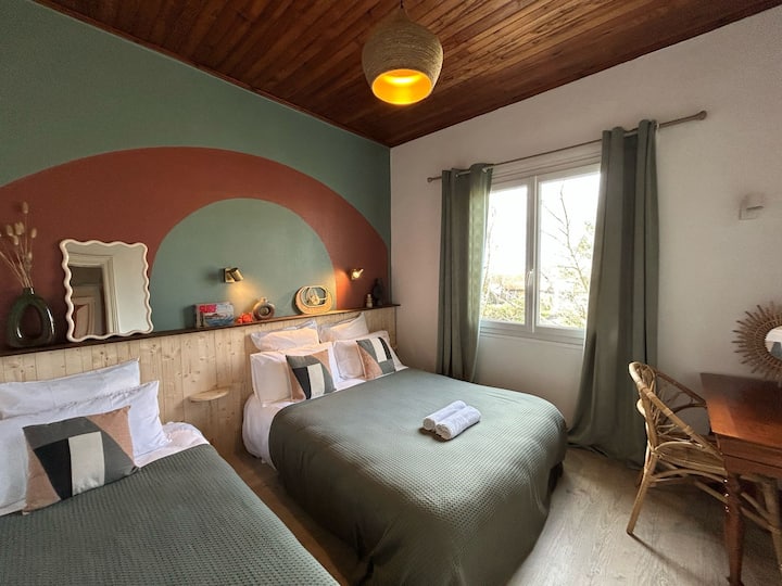 Au Bon Landais - Chambres 3 Personnes - Biscarrosse