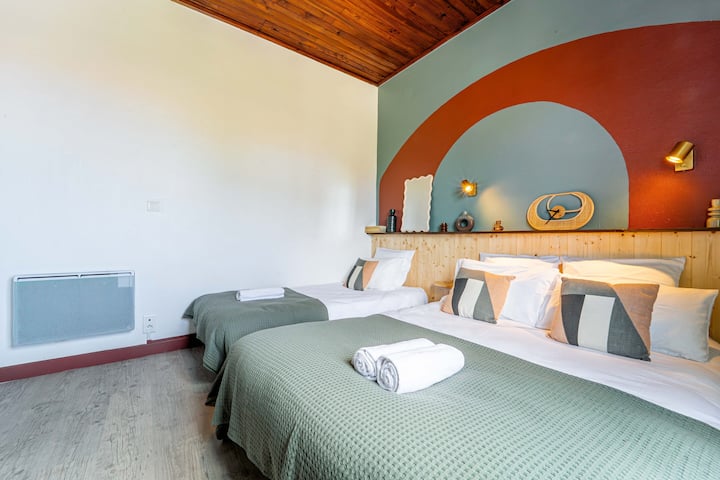 Au Bon Landais Surf Hotel - Chambre 3 Personnes - Biscarrosse