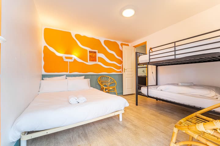 Au Bon Landais Surf Hotel - Chambre 4 Personnes - Biscarrosse