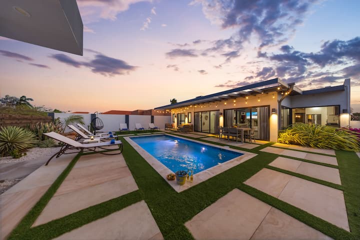 Entire 3brvilla |Private Pool| 1minto Malmok Beach - Aruba