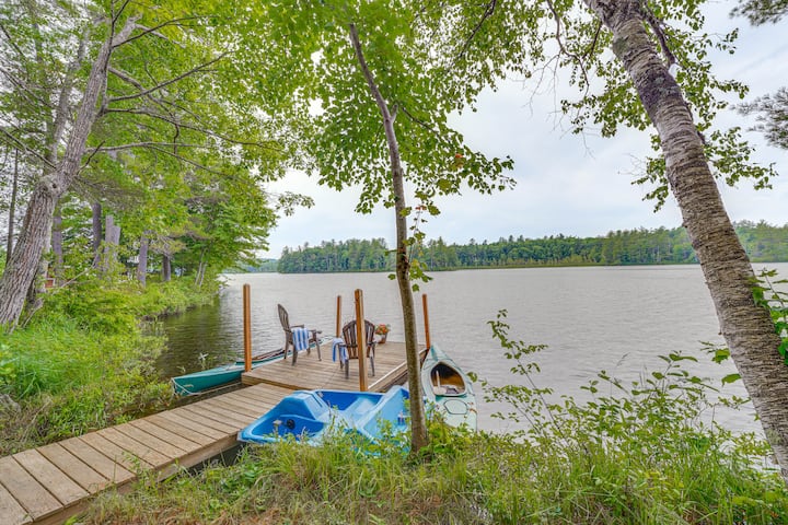 Private Dock & Deck: Tranquil Dam Pond Cottage! - Augusta, ME