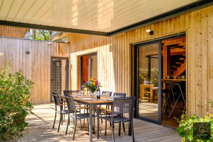Gastes, Charmant Chalet En Bois Avec Jacuzzi 6 Per - Parentis-en-Born