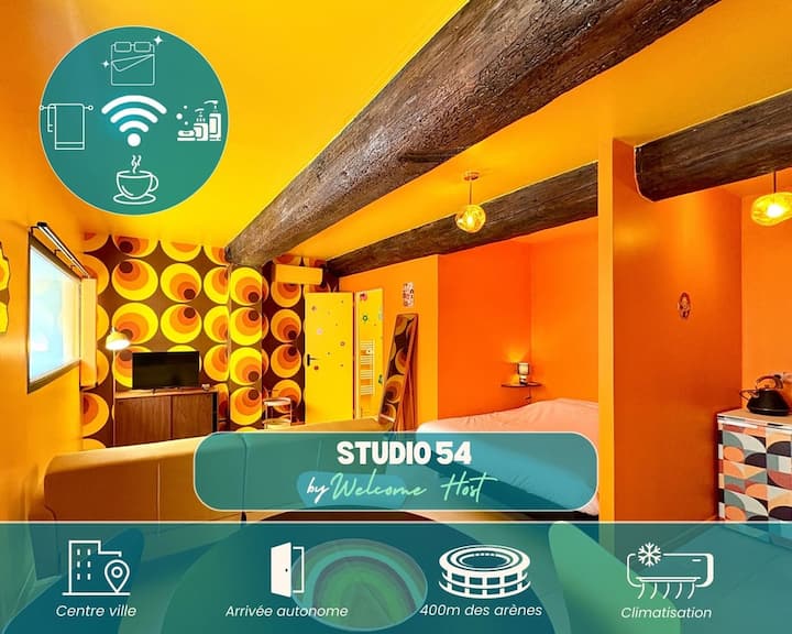 Studio 54, Lit En 160 Au Coeur De Ville + Clim - Nîmes