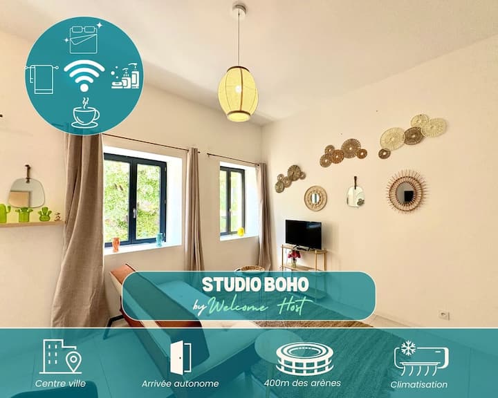 Studio Boho, 4 Personnes Nîmes, Lit 160 + Clim - Nîmes