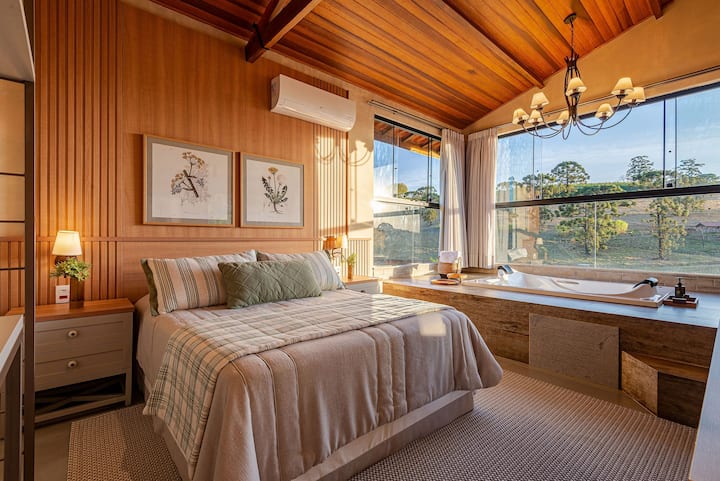 Chalé Romântico Na Fazenda Com Jacuzzi - Brasil