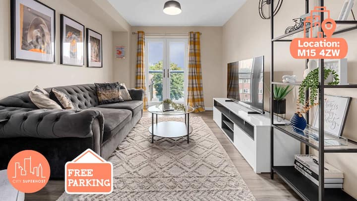 2 Bed Free Parking Mcr Apartment By City Superhost - Manchester