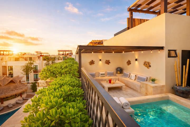 Casa Vibe Penthouse, Private Pool & 3 Balconys - Tulum