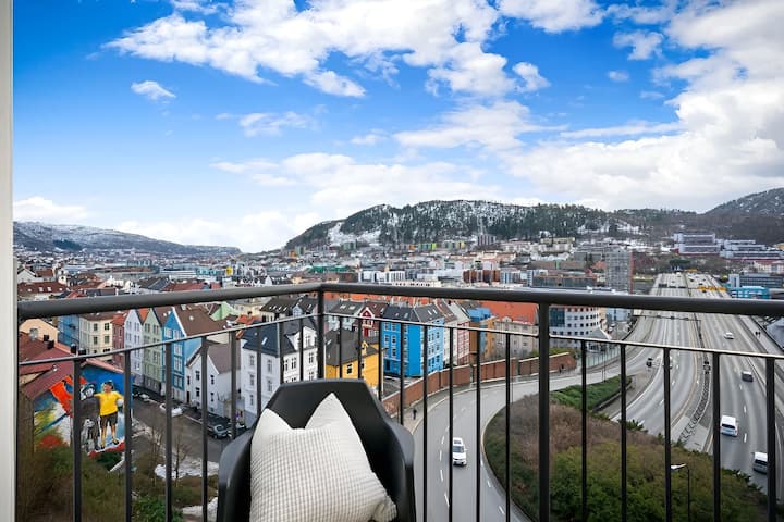 Utsikt Og Balkong - Moderne Leilighet I Sentrum - Bergen, Norway