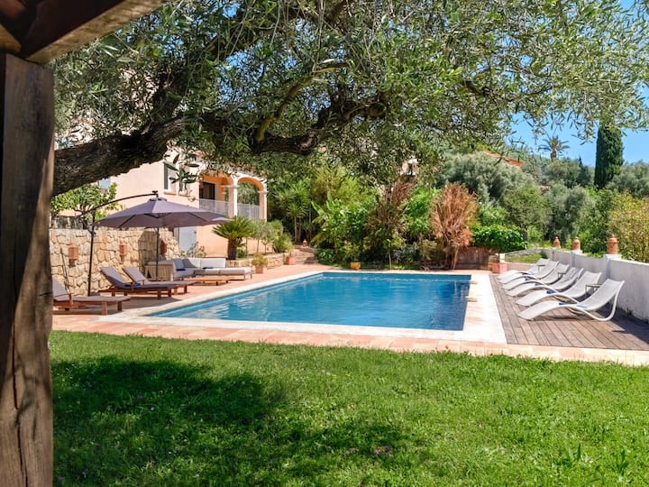 Villa Familiale 5 Chambres Piscine Vue Mer - Grasse