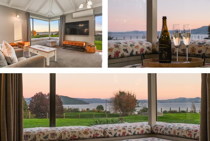 Luxury Lakeview Farmhouse Boutique Animals Hot Tub - Rotorua