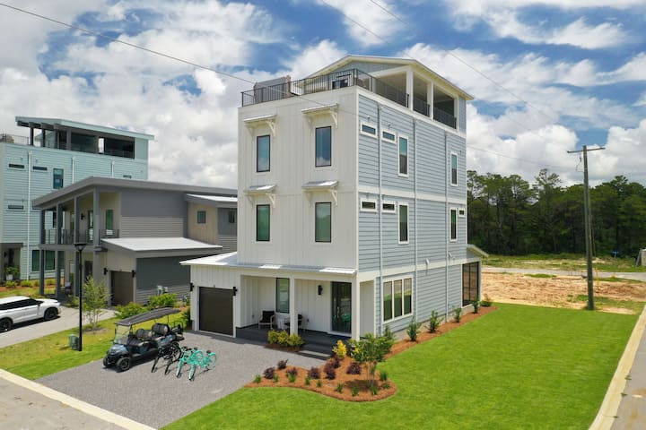 Rooftop Hot Tub, Bikes, Golf Cart, Community Pool - Rosemary Beach, FL