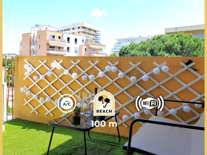 30m² Cosy, Clim, Wifi – Plage à 100m - Terrasse - Fréjus