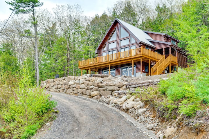 Mtn-view Deck: Scenic Conway Log Cabin! - Conway, NH