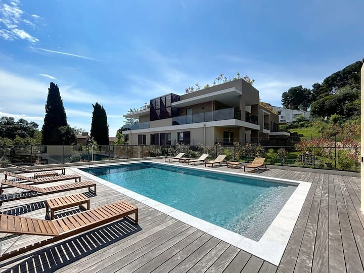 Modern Apartment Juyette - Pool, Garden & Parking - Grasse