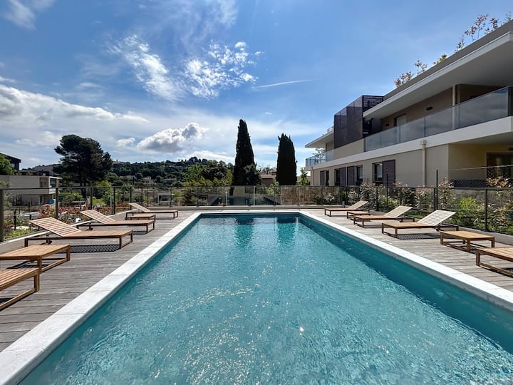 Modern Apartment Juyette - Pool, Garden & Parking - Mougins