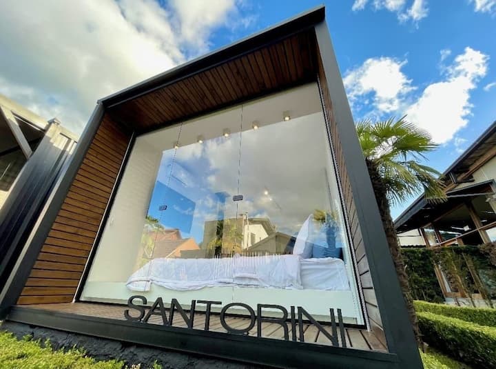 Tiny House Santorini | Gramado | Lareira - Canela