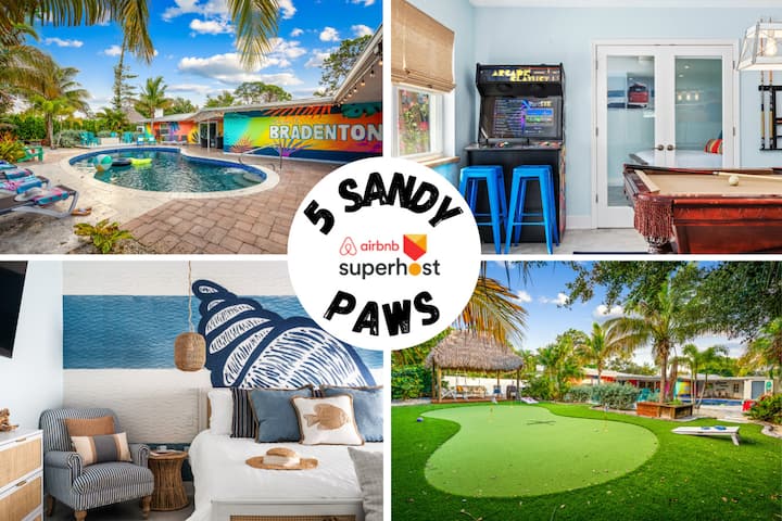 6br, Slps 19,  Htd Pool, Tiki Hut, 8 Min To Beach - Anna Maria Island, FL