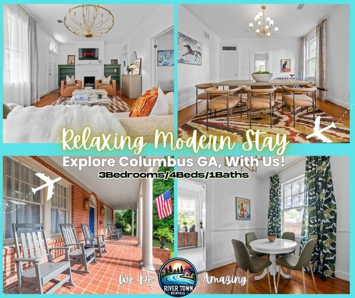 Stylish 3br Retreat W/ Porch, Garden & Fire Pit - Columbus, GA