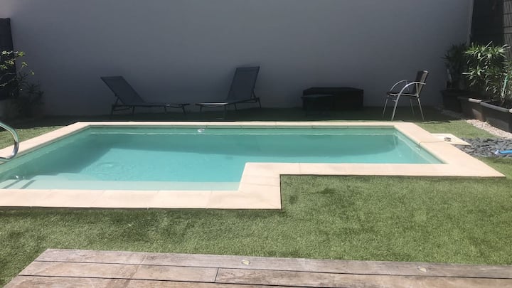Agréable Maison Moderne T4 Piscine Pkg Clim 7 Pers - Montpellier