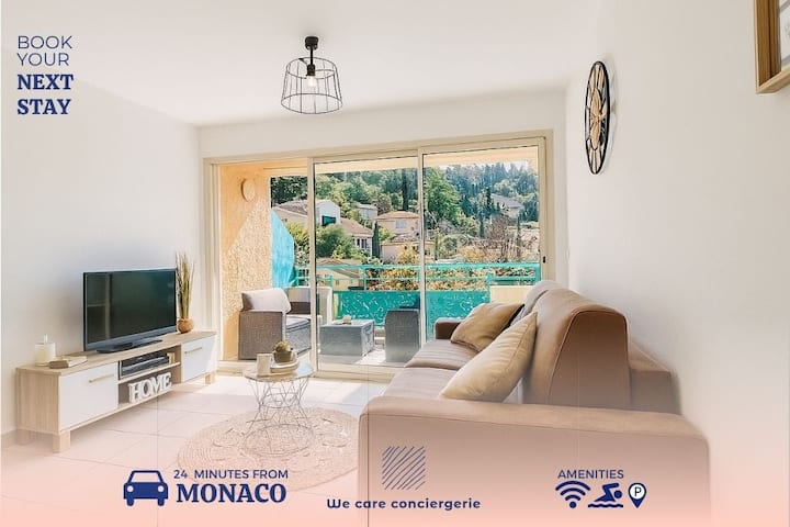 Studio Au Calme Piscine Roquebrune - Cap-d'Ail