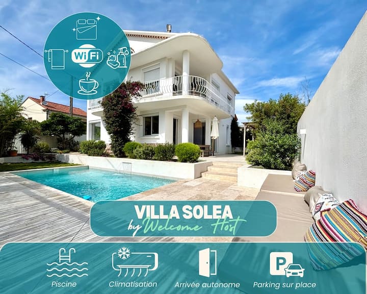 Villa Solea, Piscine Et Méditerranée - Béziers